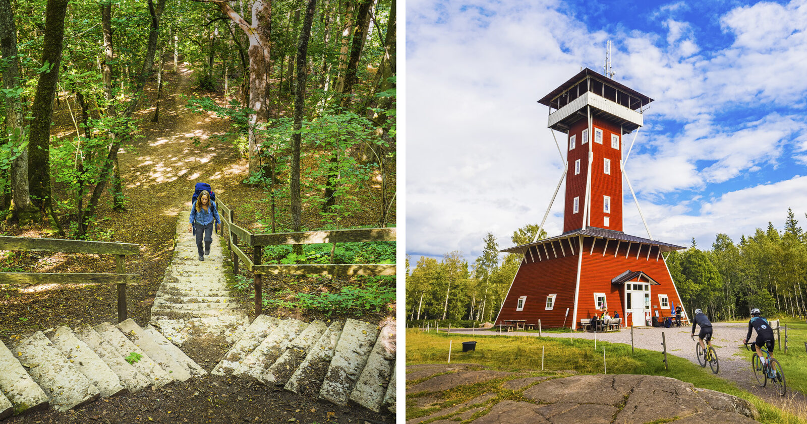 Varvet runt ett grönskande berg - Turist
